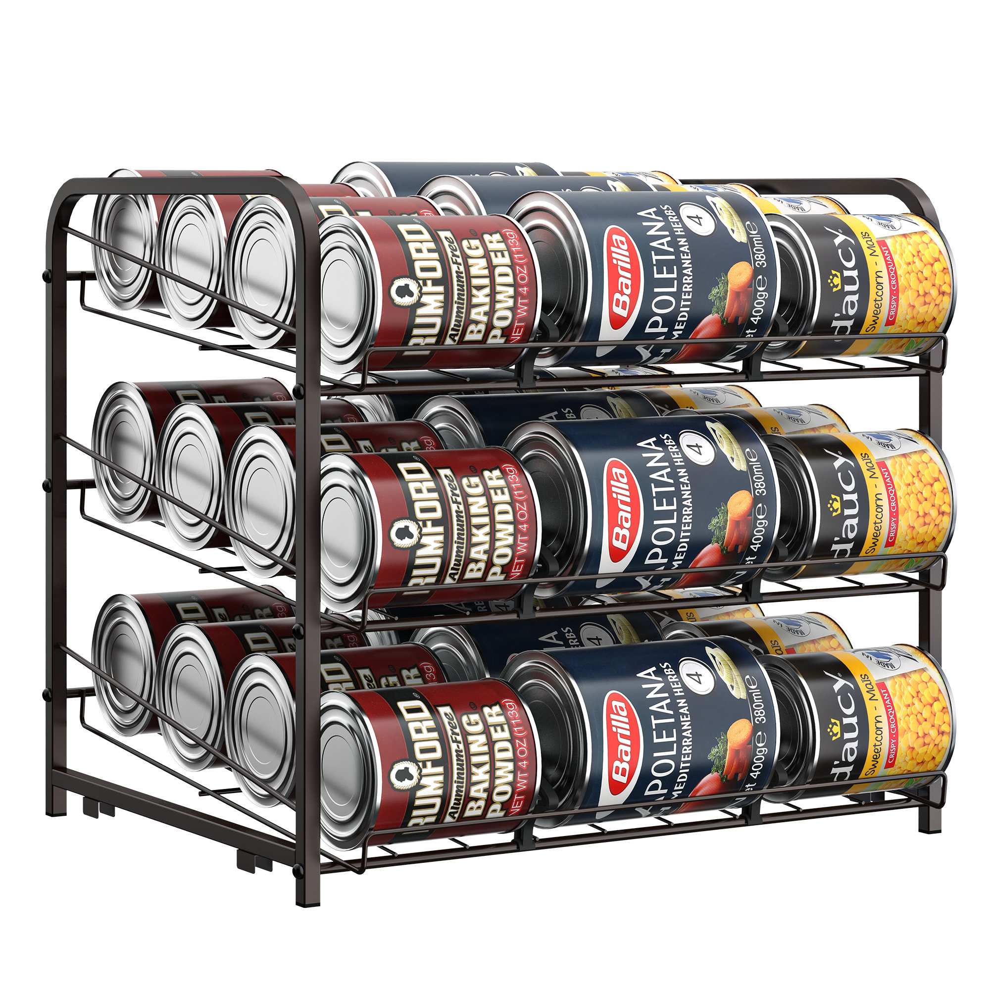 Prep & Savour 3 Tier Stackable Can Rack Organizer 36 Can Kitchen ...