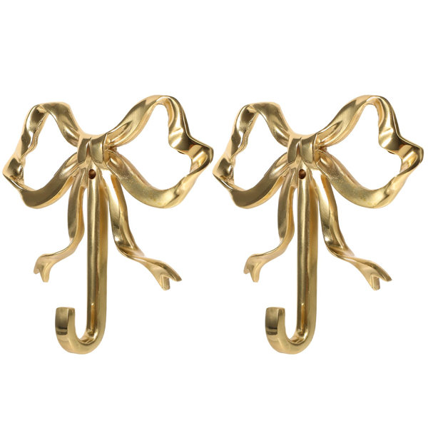 FEIYAN 2Pcs Bow Hook Bowknot Hook Bow Hooks For Wall Bowknot Brass Hook ...
