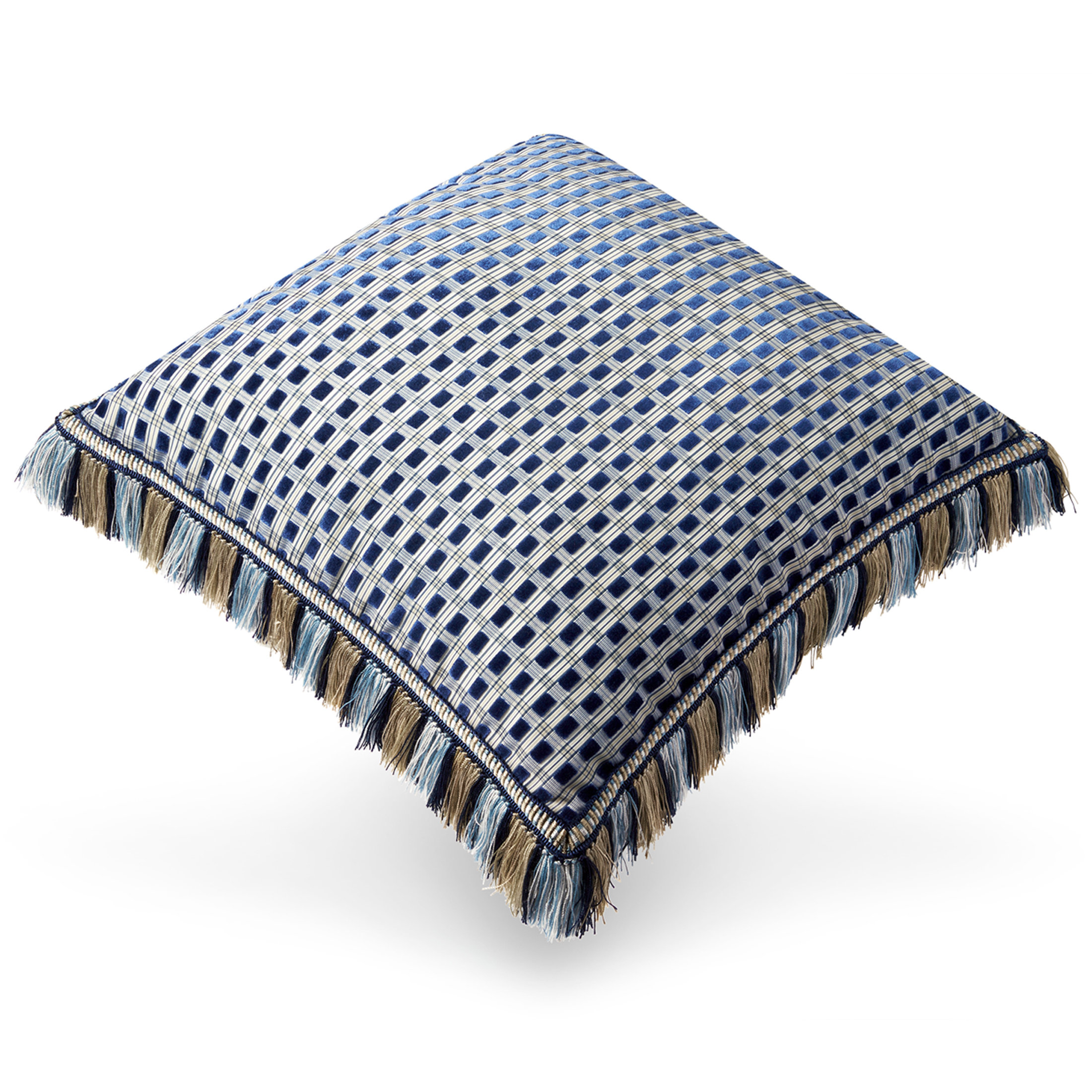 Pillowpops Royalty Trimmed Synthetic Throw Square Pillow Cover & Insert ...