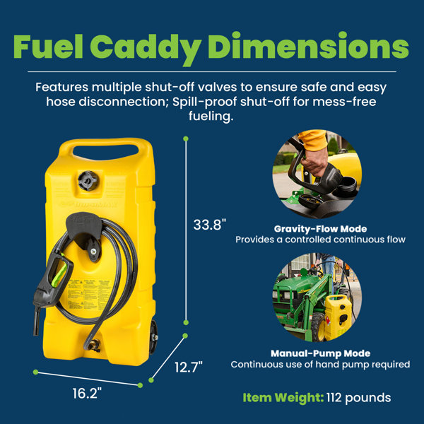 Scepter Flo N Go Duramax 14 Gal Diesel Fuel Tank Container Pump, 4 Pack ...