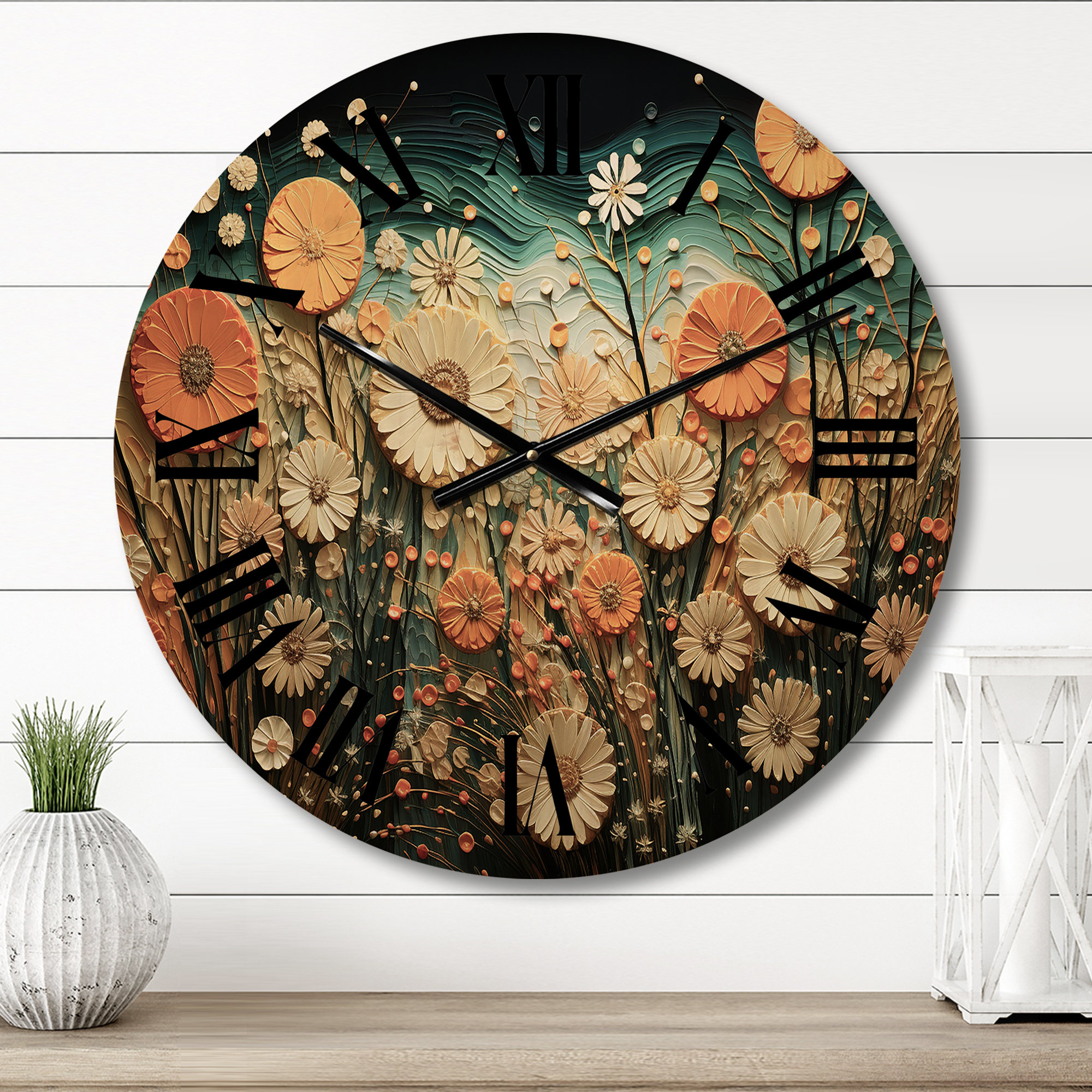 East Urban Home Orange Teal Cactus Desert Oasis Barrel - Floral ...