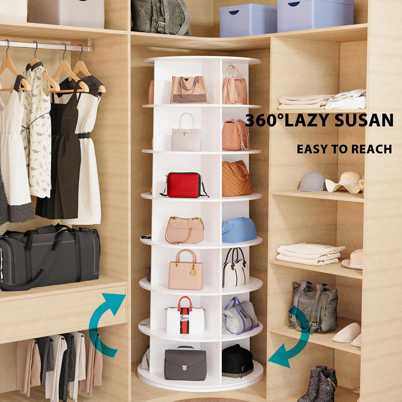 Hokku Designs 7-Tier Rotating Shoe Rack Tower With 360° Swivel Base ...