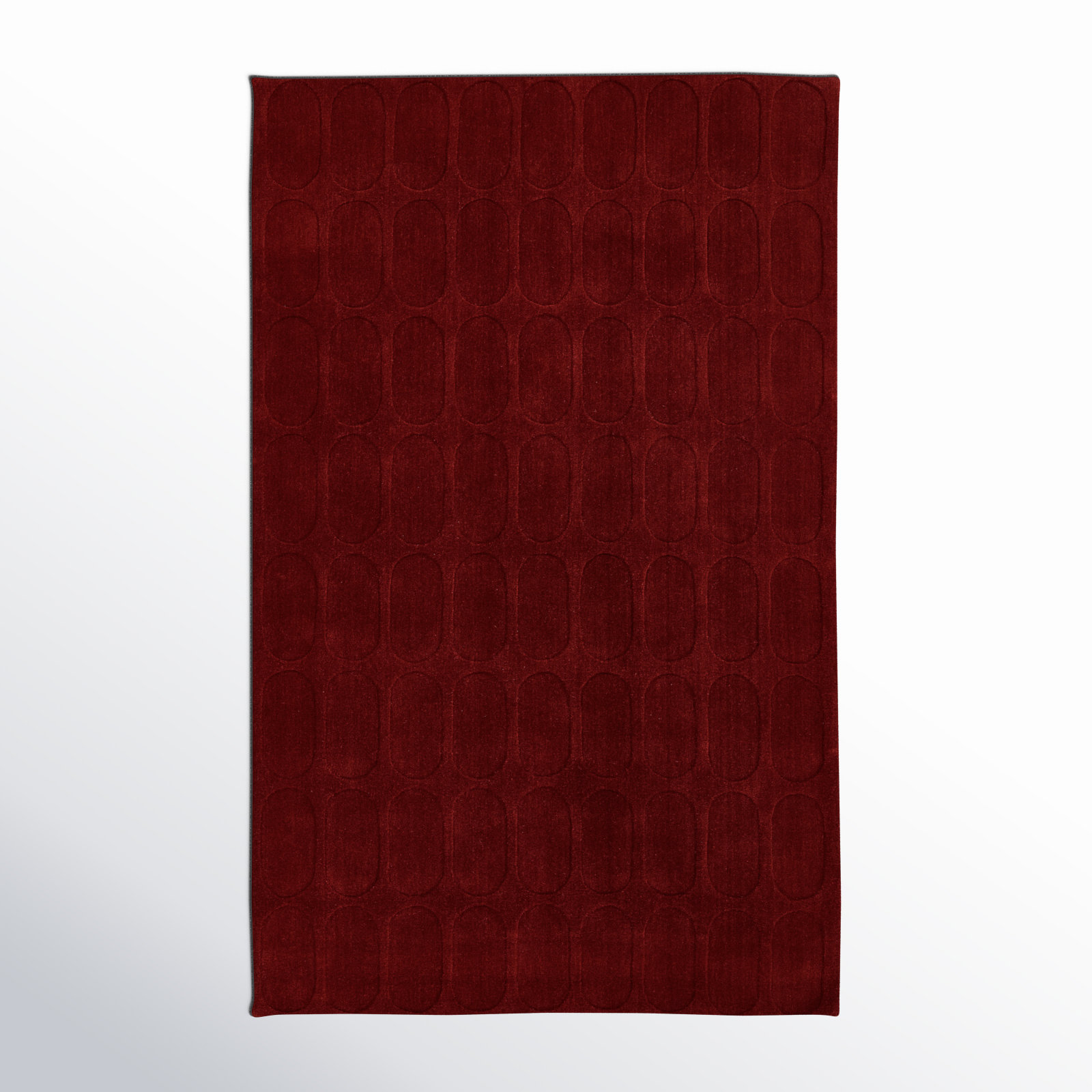 AllModern Mazzi Contour Hand Loomed Wool Geometric Burgundy Area Rug ...