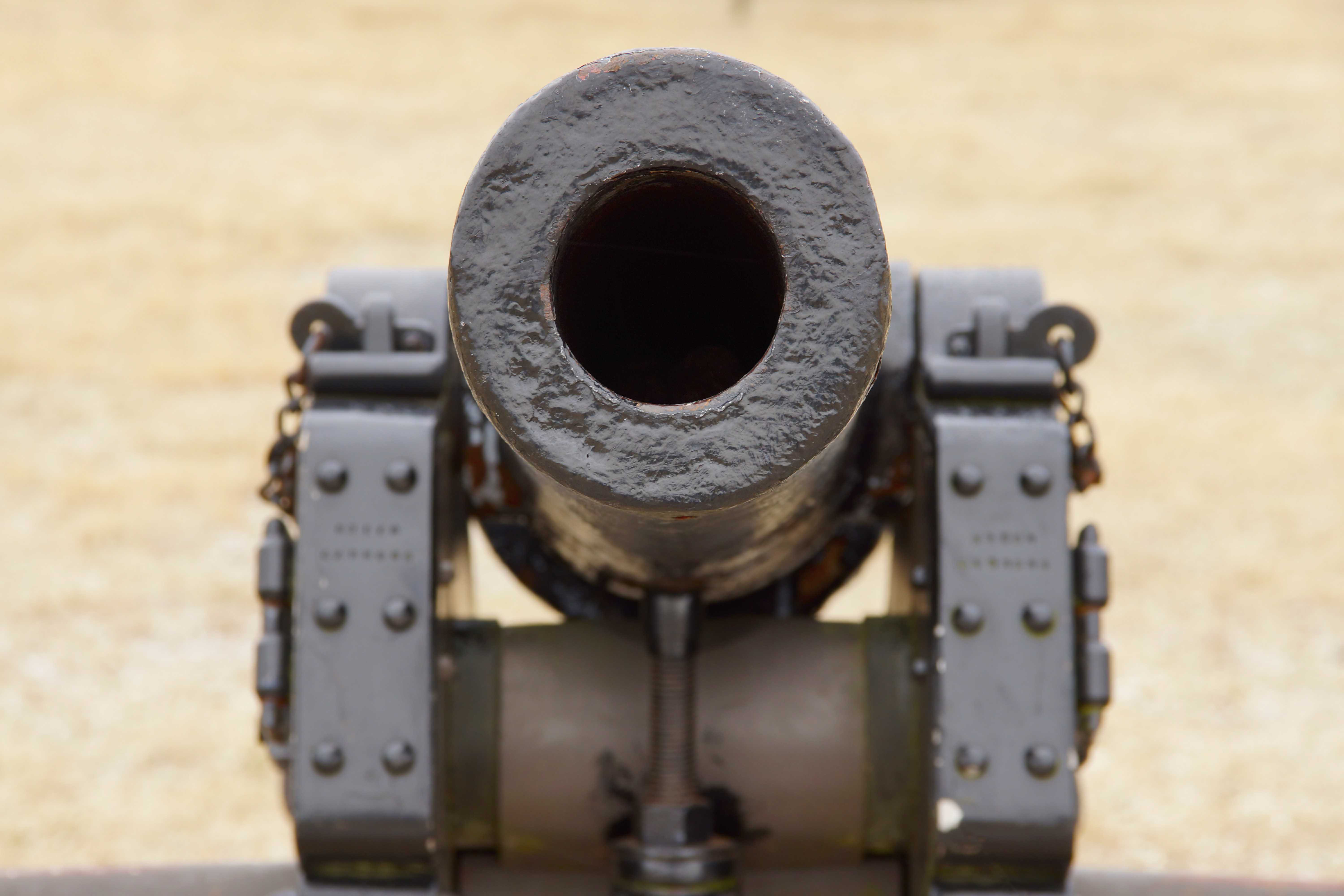Ebern Designs Barrel of Cannon - Wrapped Canvas Photograph | Wayfair