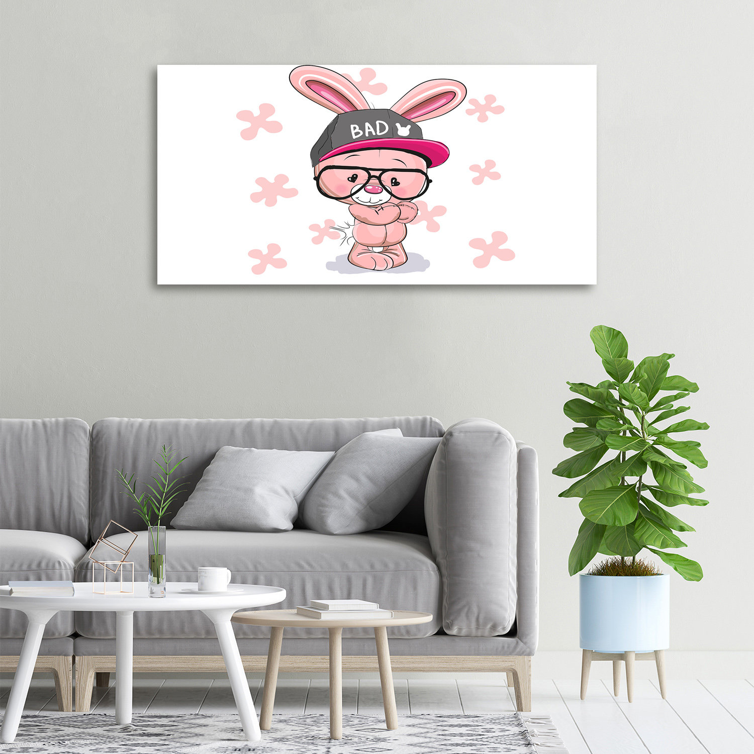 Happy Larry Rabbit in a Hat - Unframed Art Prints on Canvas | Wayfair.co.uk