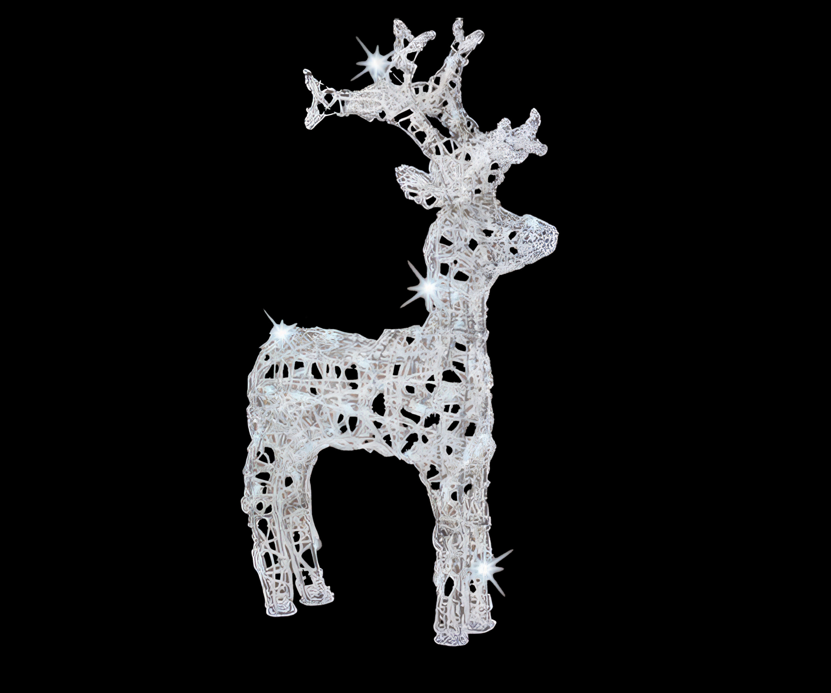 The Holiday Aisle® LED Acrylic Deer 4' Cool White Flashing Effect Trans ...