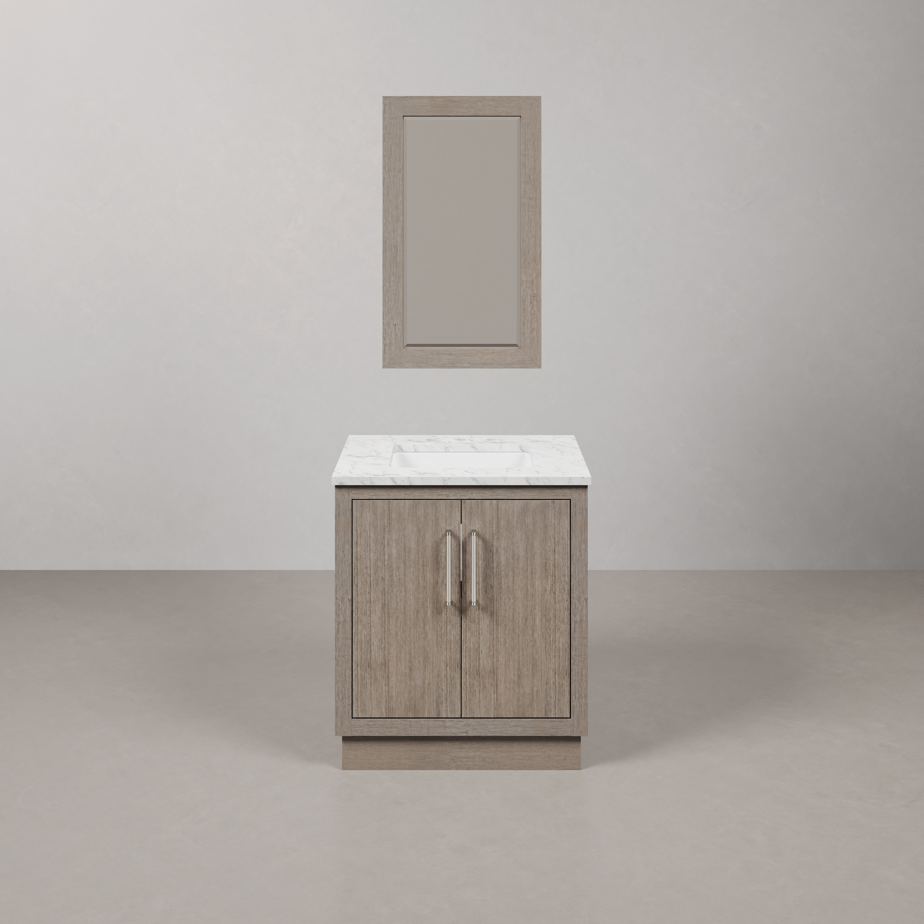 Birch Lane™ Kamila 30" Carrara White Marble Countertop Bath Vanity in ...