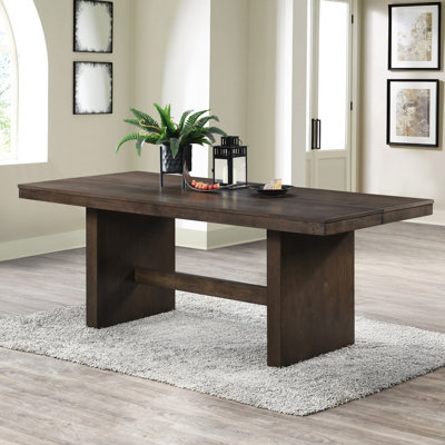 dark wood rectangle dining table