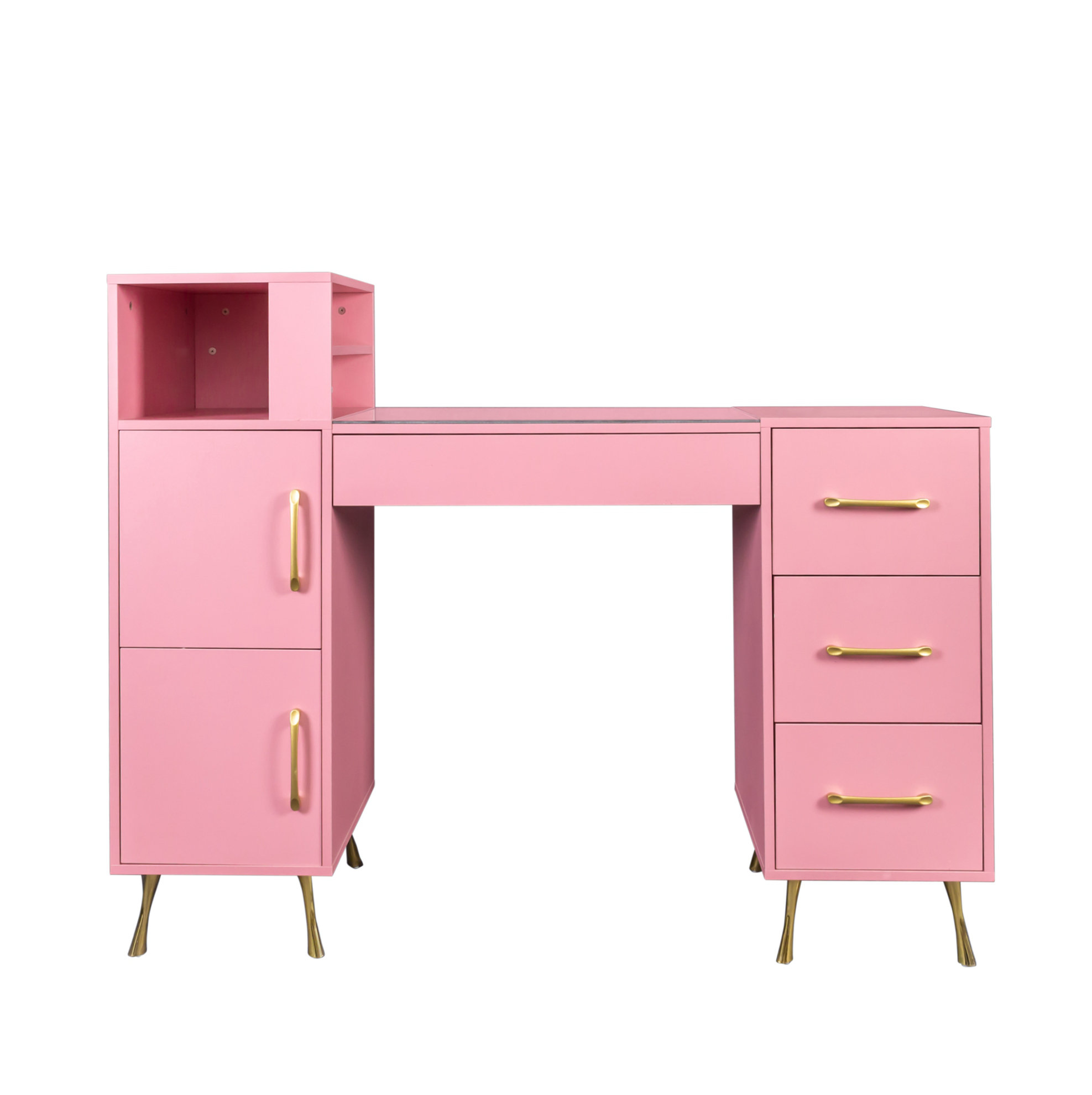 Mercer41 Manicure Table, Nail Makeup Desk with Drawers | Wayfair