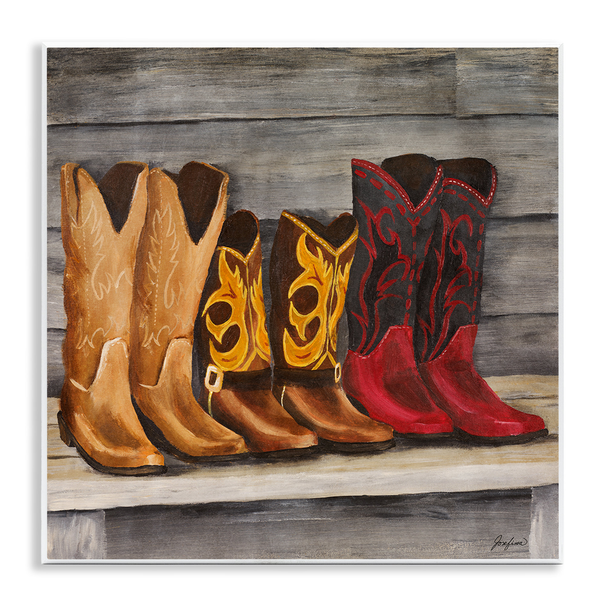 Ophelia & Co. Lined Up Cowboy Boots Wall Plaque Art by Josefina | Wayfair