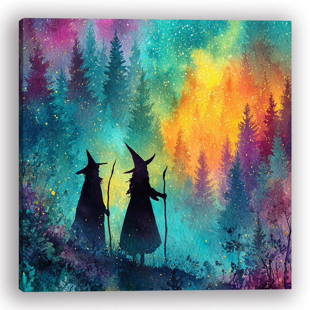 Union Rustic Enchanted Forest Witches Wrapped Canvas Wall Art | Wayfair