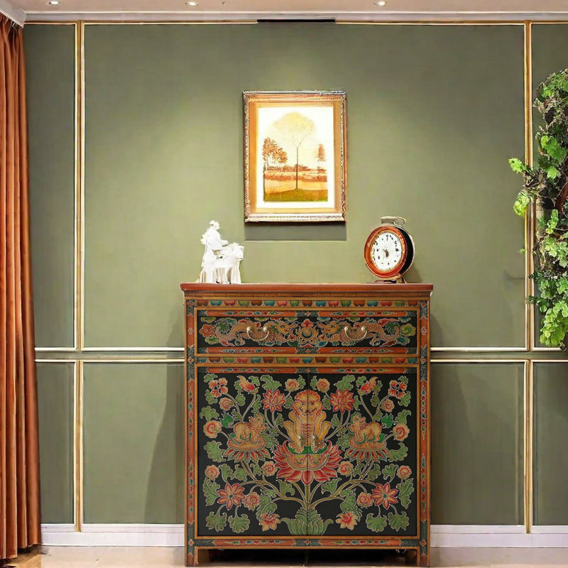 Dream cabinet Imitation Classical Solid Wood Porch Cabinet | Wayfair