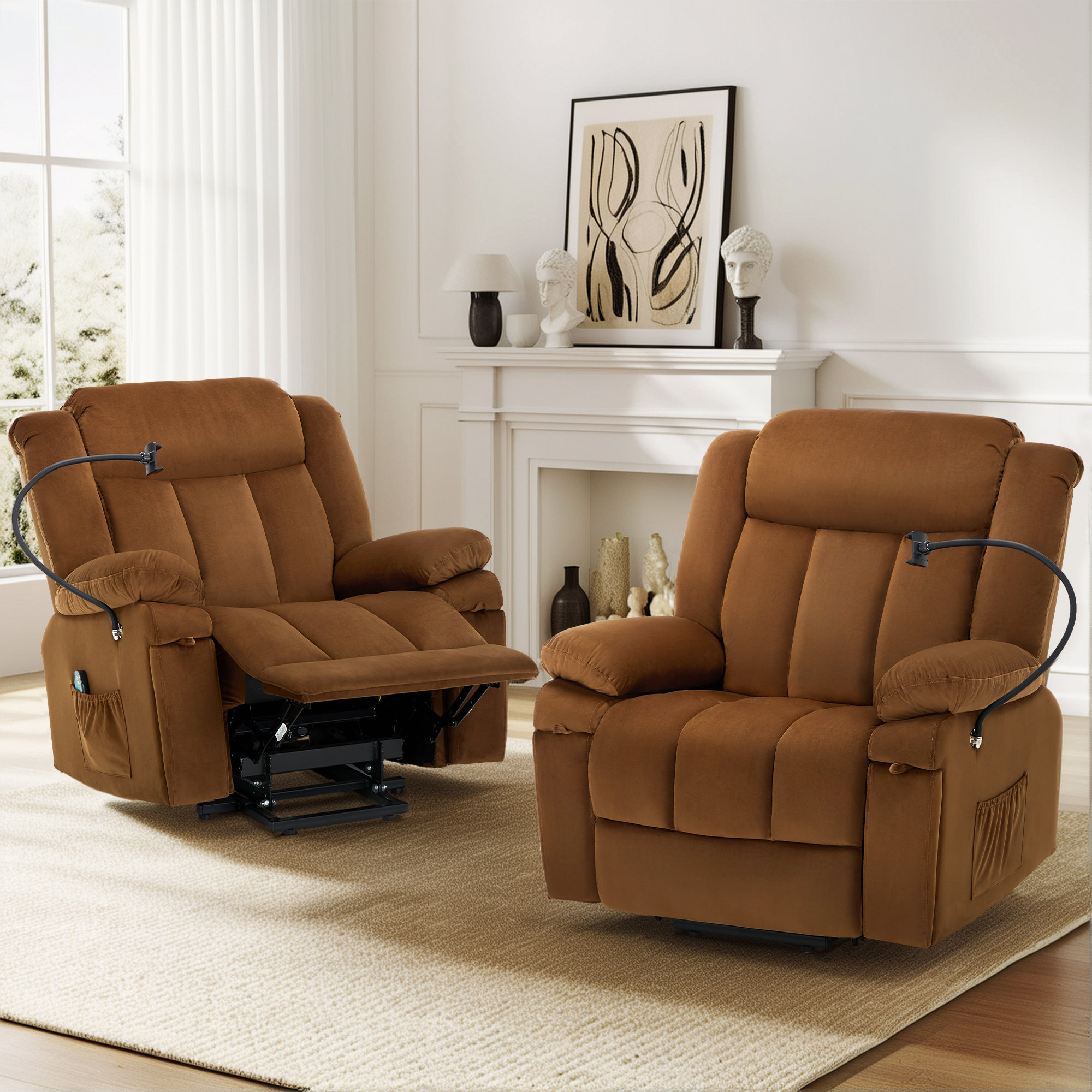 Latitude Run® 40" Oversized Power Lift Recliner – 8-Point Heated ...