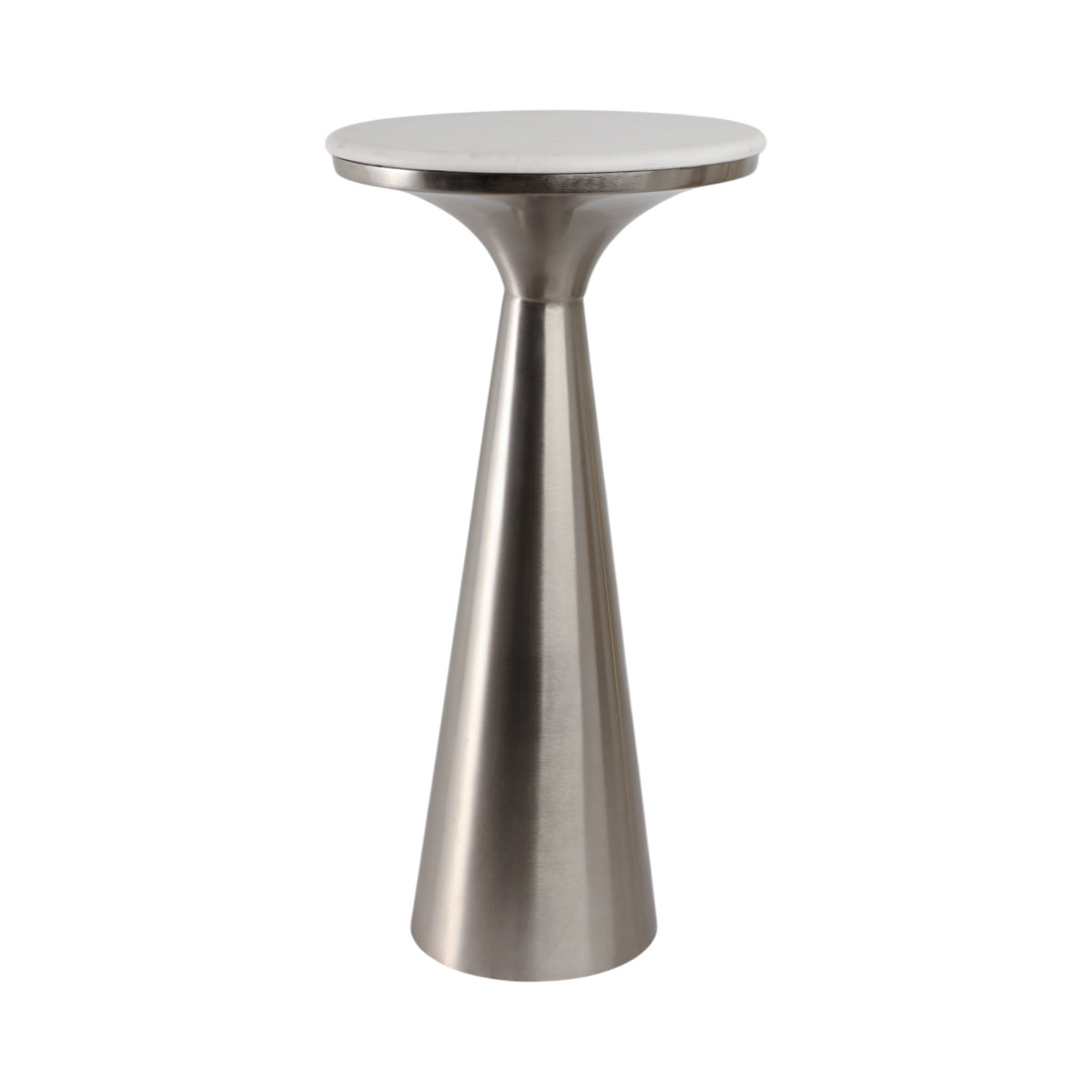 Everly Quinn Modern Metal And Marble Accent Table, Round Side Table ...
