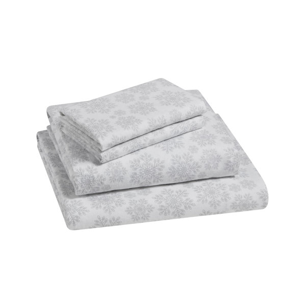 Tahari Snowflake Cotton Flannel Snowflake Sheet Set & Reviews - Wayfair ...