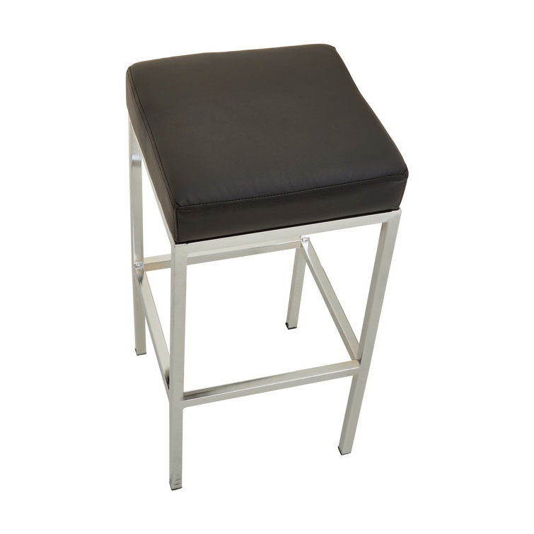 17 Stories Jisu Upholstered 69cm Counter Stool with Metal Frame ...