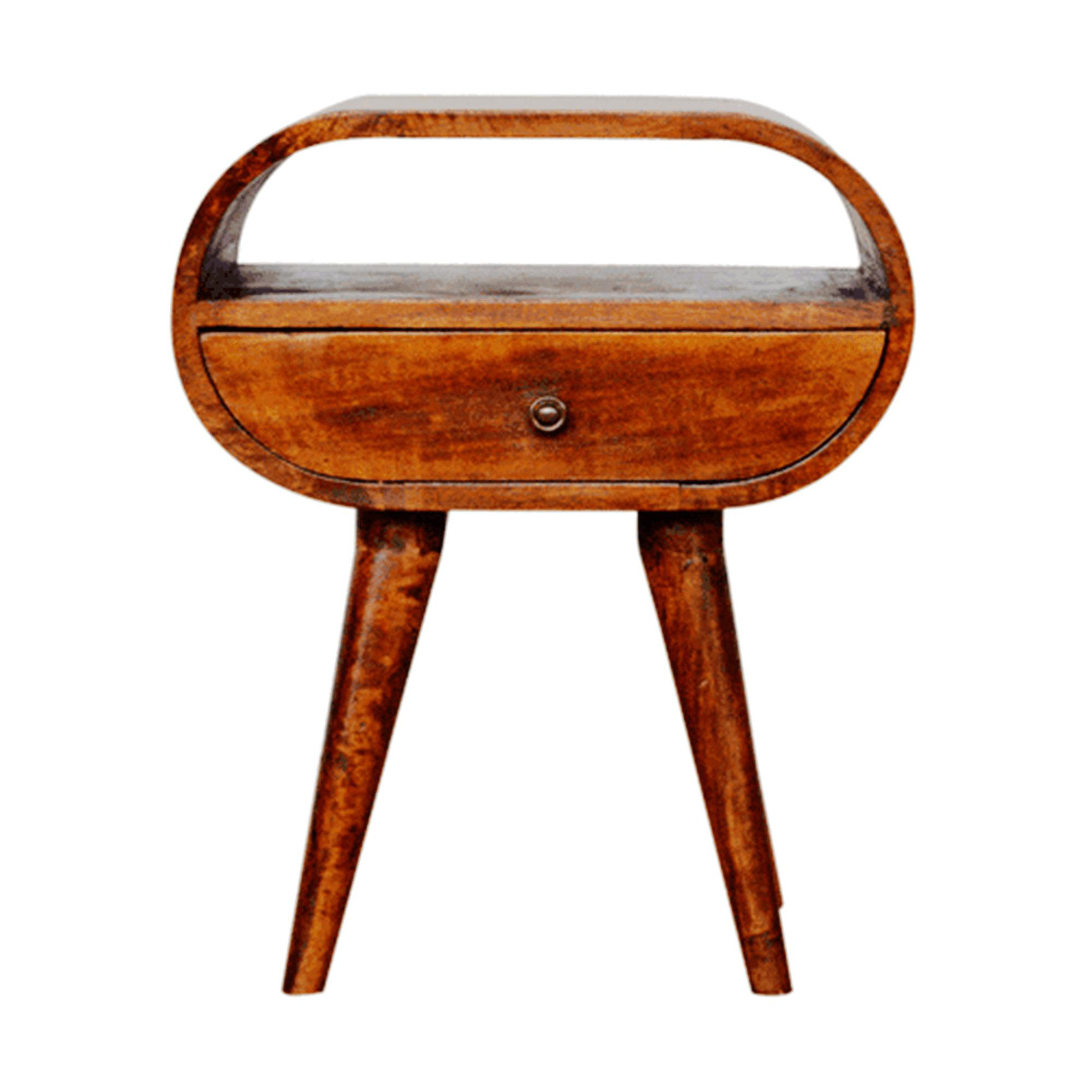 Millwood Pines Durable Quality Drawer Circular Open Wooden Nightstand ...