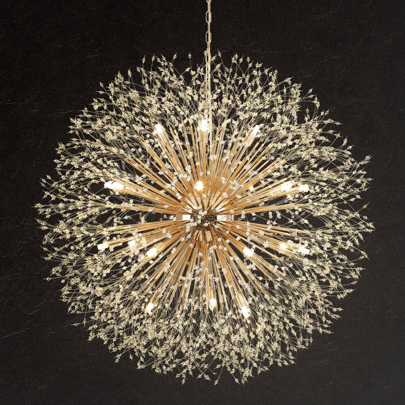 Everly Quinn Aadiv 20 - Light 39.4“ Oversized Grand Sphere Crystal ...