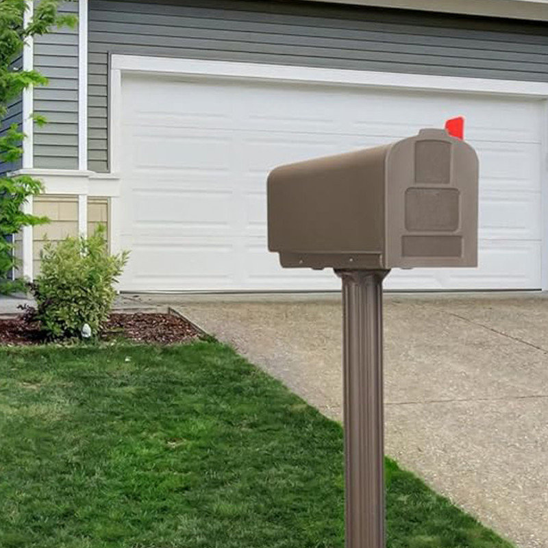 ZILNOX Durable Plastic Mailbox and Post Kit, Post Mount, Medium ...