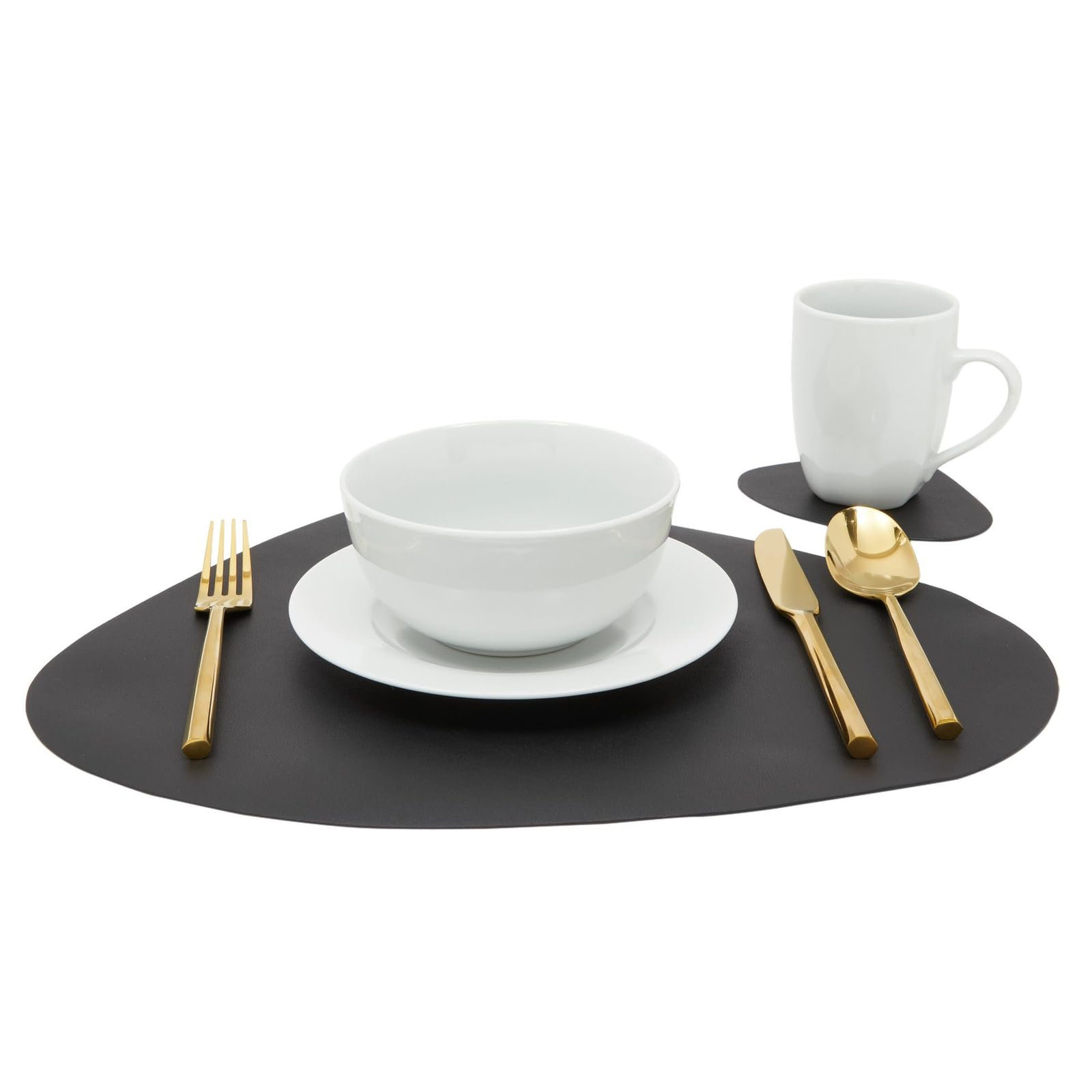 Rainbow Home Faux Leather Placemats And Coasters - Set Of 4 Round ...