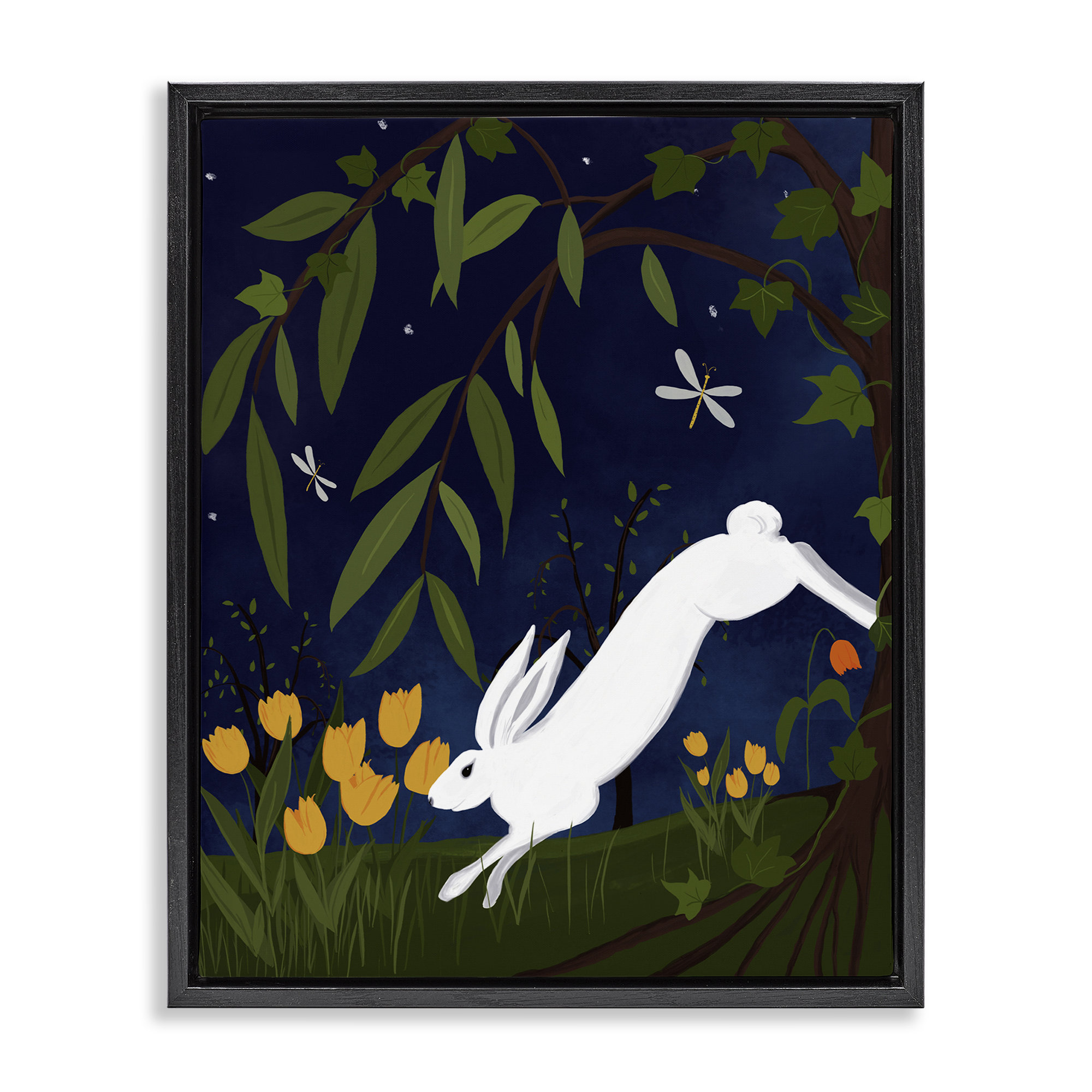 August Grove® Hare in Night Forest Canvas Wall Art by Michelle Ingari ...