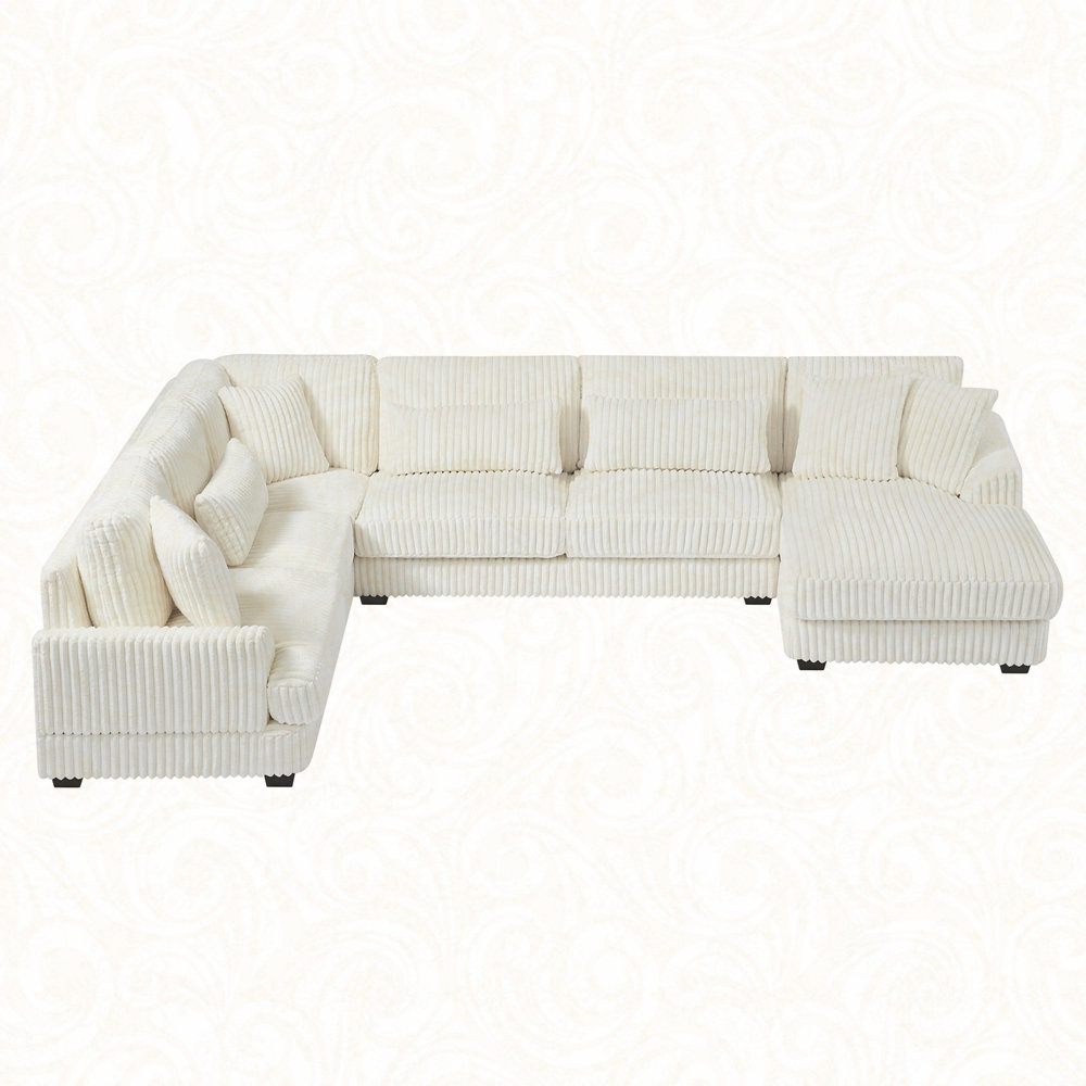 Ebern Designs 129" Oversized Sectional Sofa U-shaped Sofa Couch Modern ...