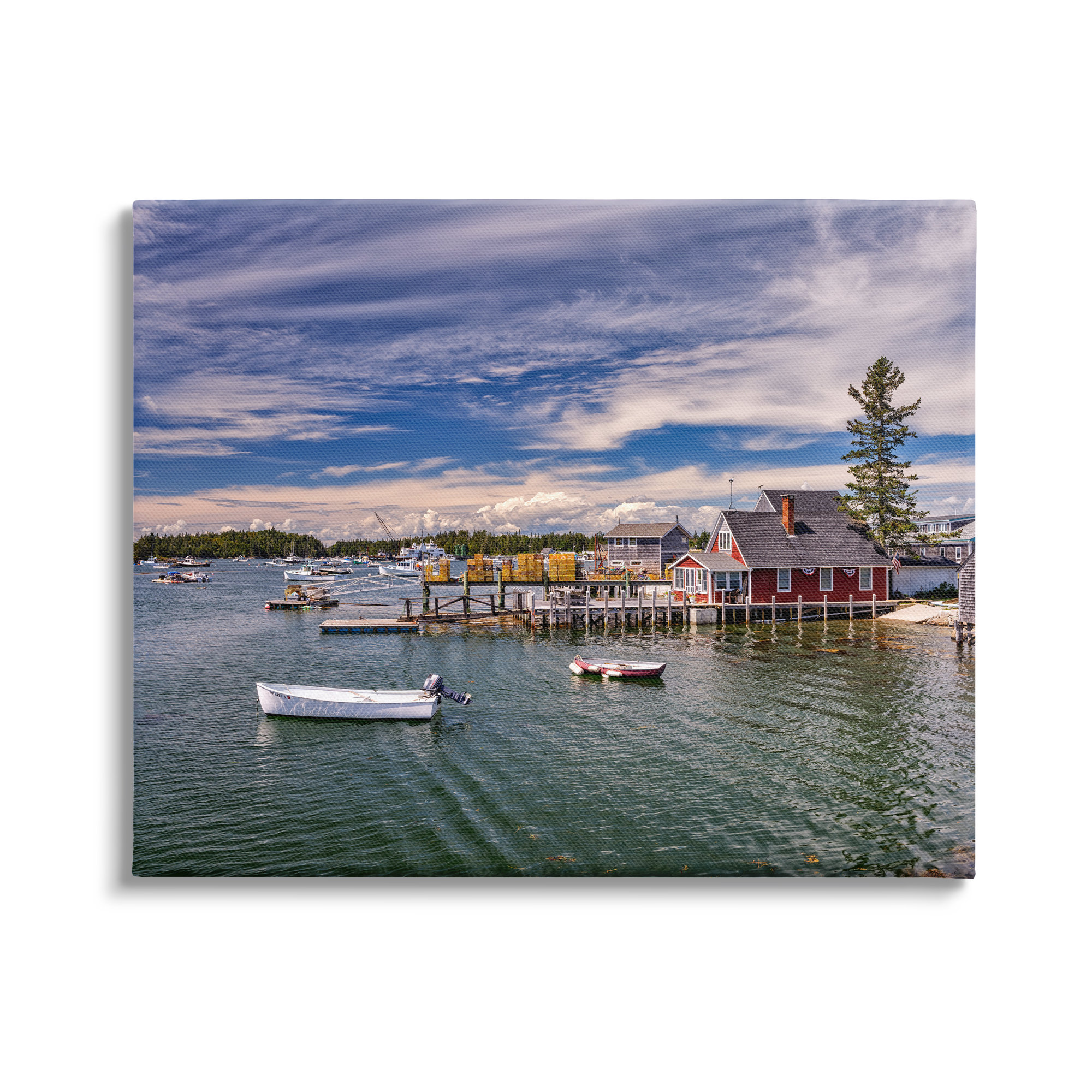 Stupell Industries Seaside Marina Boat Harbor by Rick Berk - Wrapped ...