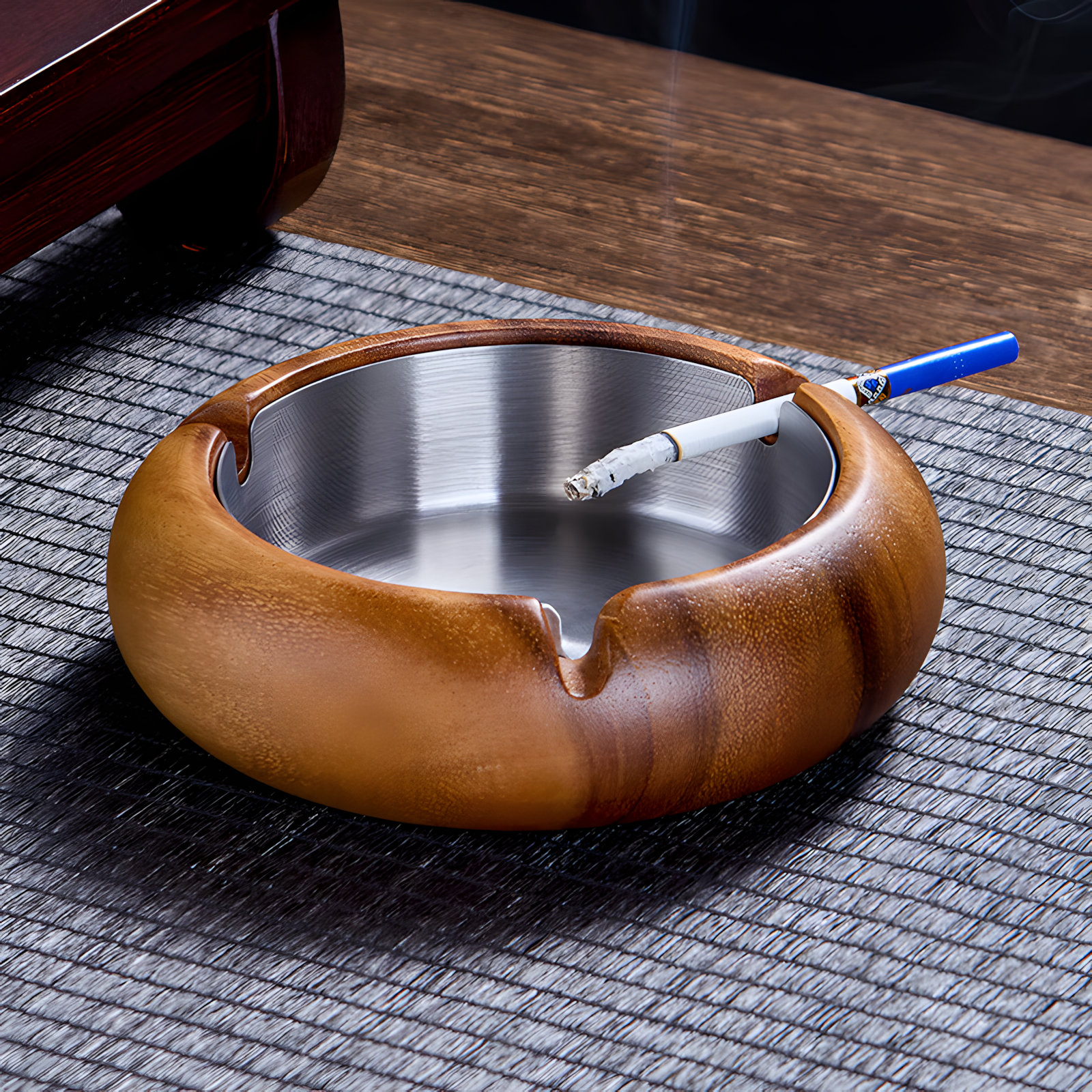 Xiangong Walnut Wood Ashtray With Stainless Steel Inner Liner - Premium ...