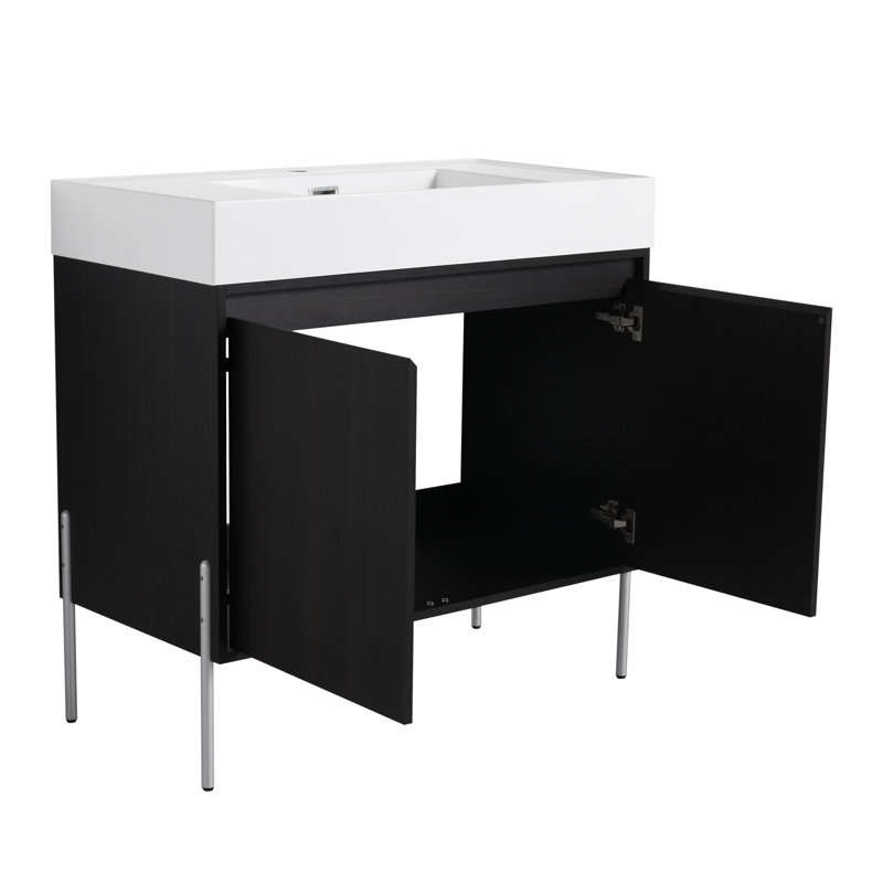 George Oliver 36 Inch Freestanding Bathroom Vanity with Resin Sink ...