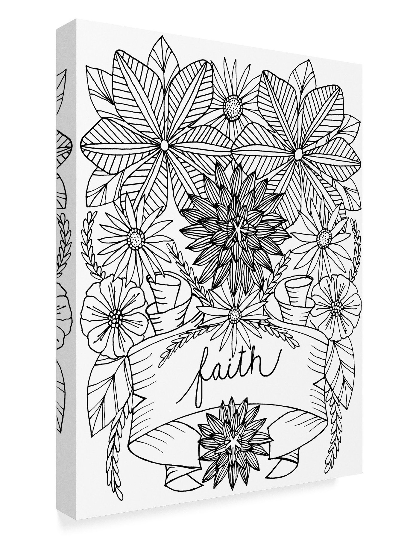Ebern Designs Faith Line Art by Laura Miller - Wrapped Canvas Print ...