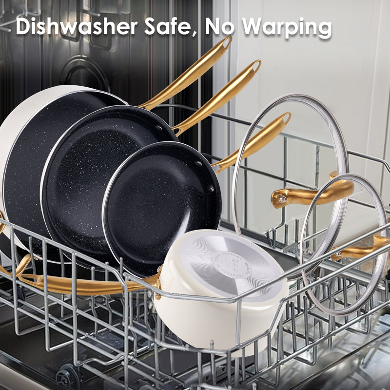 caannasweis 15 - Piece Nonstick Ceramic Cookware Set Oven Safe ...