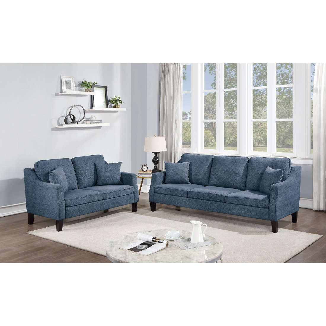 WANDINGT Modern Sofa 2Pc Sofa Set Sofa And Loveseat Living Room ...