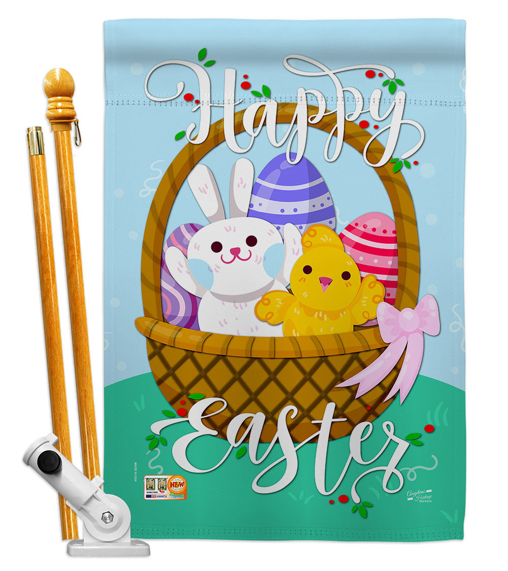 Angeleno Heritage Happy Easter Basket House 2-Sided Polyester 40 x 28 ...