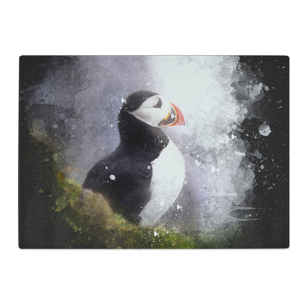 East Urban Home Atlantic Puffin Birds Vol.7 Paint Splash Chopping Board ...