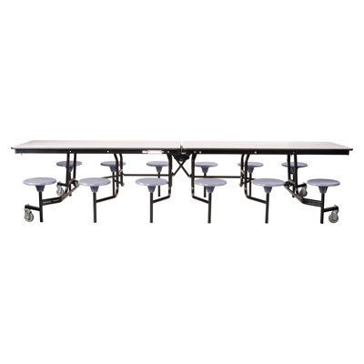 National Public Seating NPS Mobile Cafeteria Table with Stools, 12 ...
