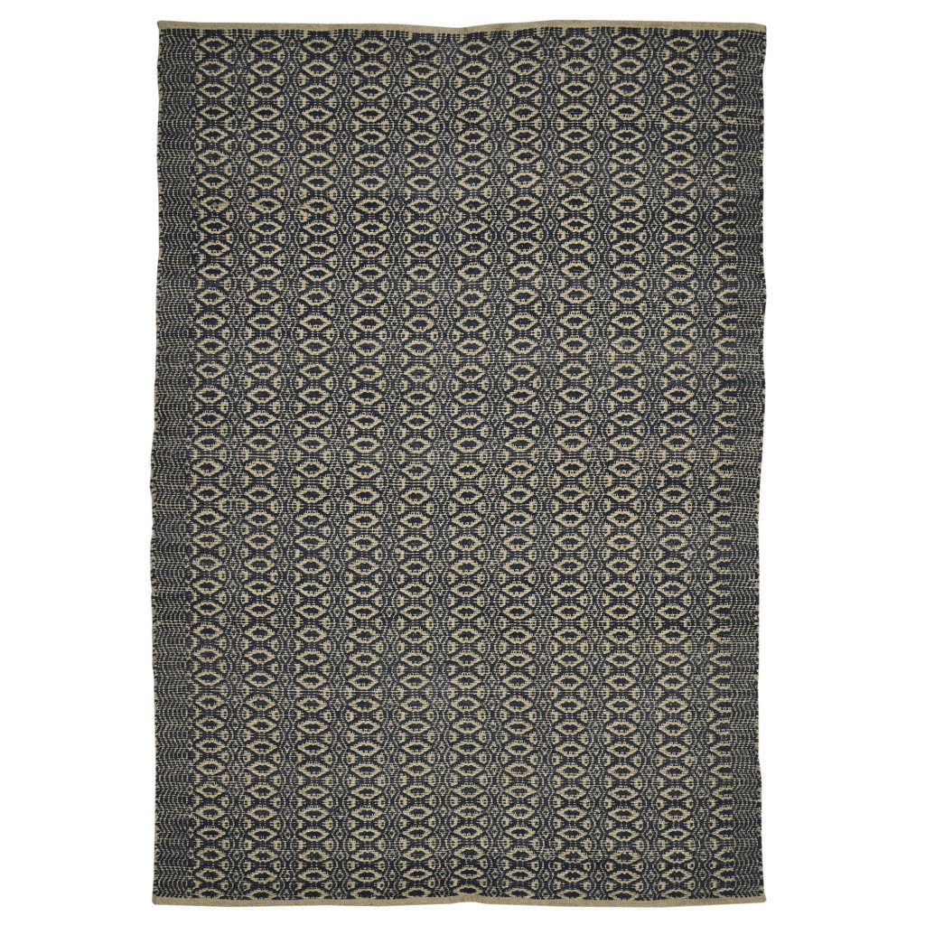 HomeRoots 5' X 8' Black and Tan Geometric Flatweave Handmade Area Rug ...