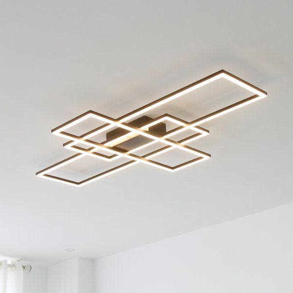Orren Ellis Modern Ceiling Light Led 90W Black Rectangle Flush Mount ...
