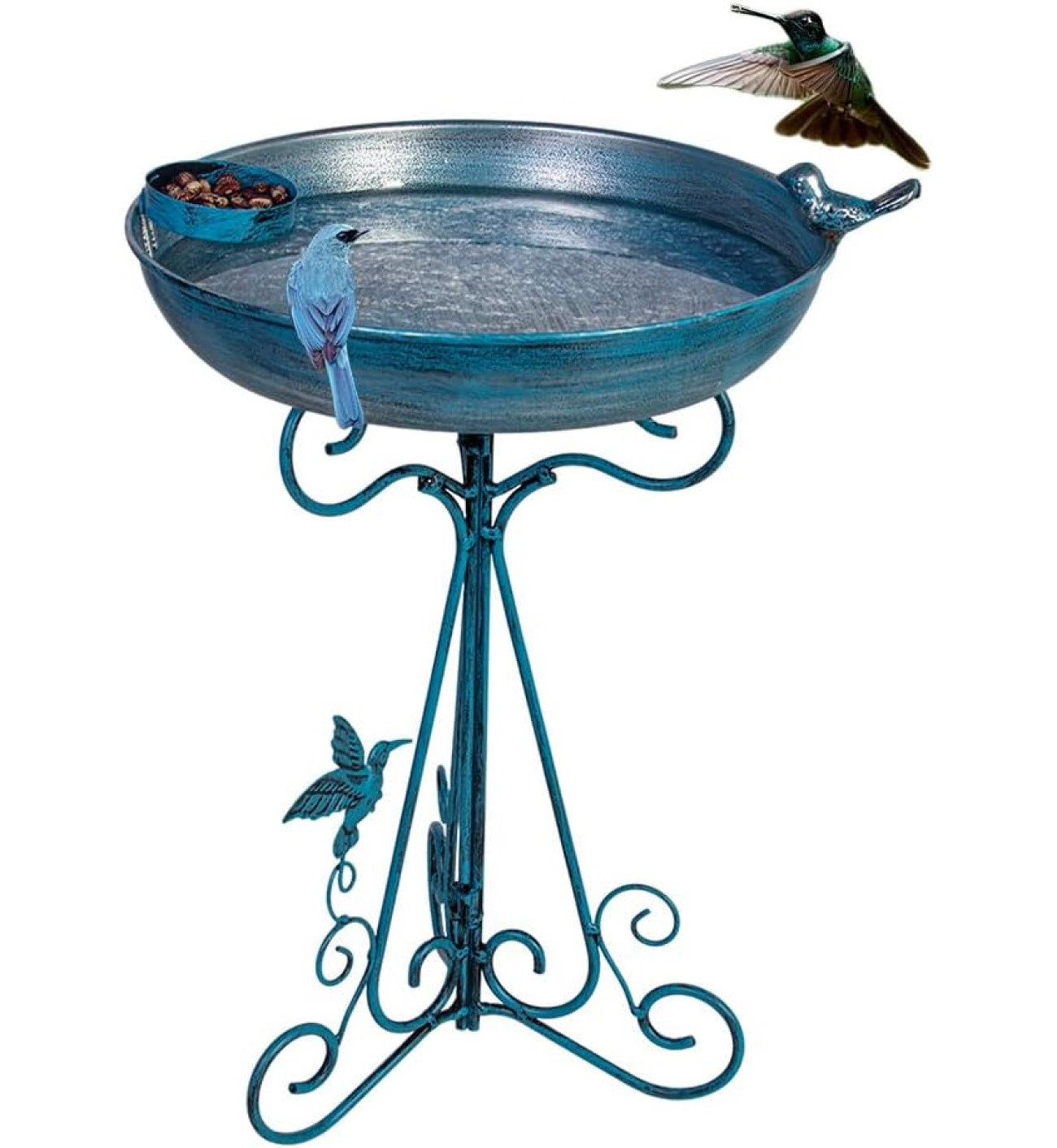 One Allium Way 12 Inch Bird Bath With Stand Blue Bird Baths For ...