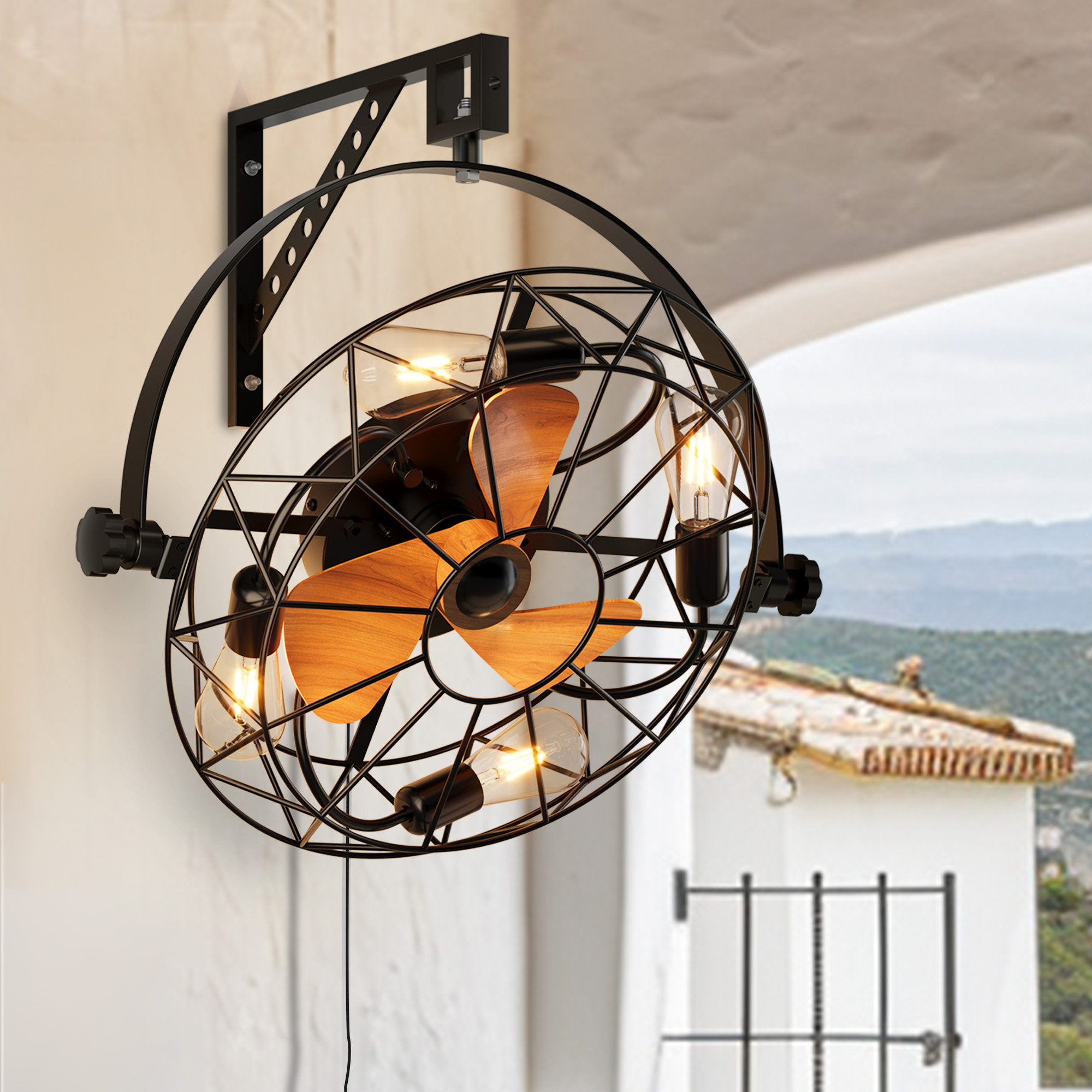 SILJOY 25" Wall Mounted Fan With 6 Speeds And Adjustable Tilt Head ...