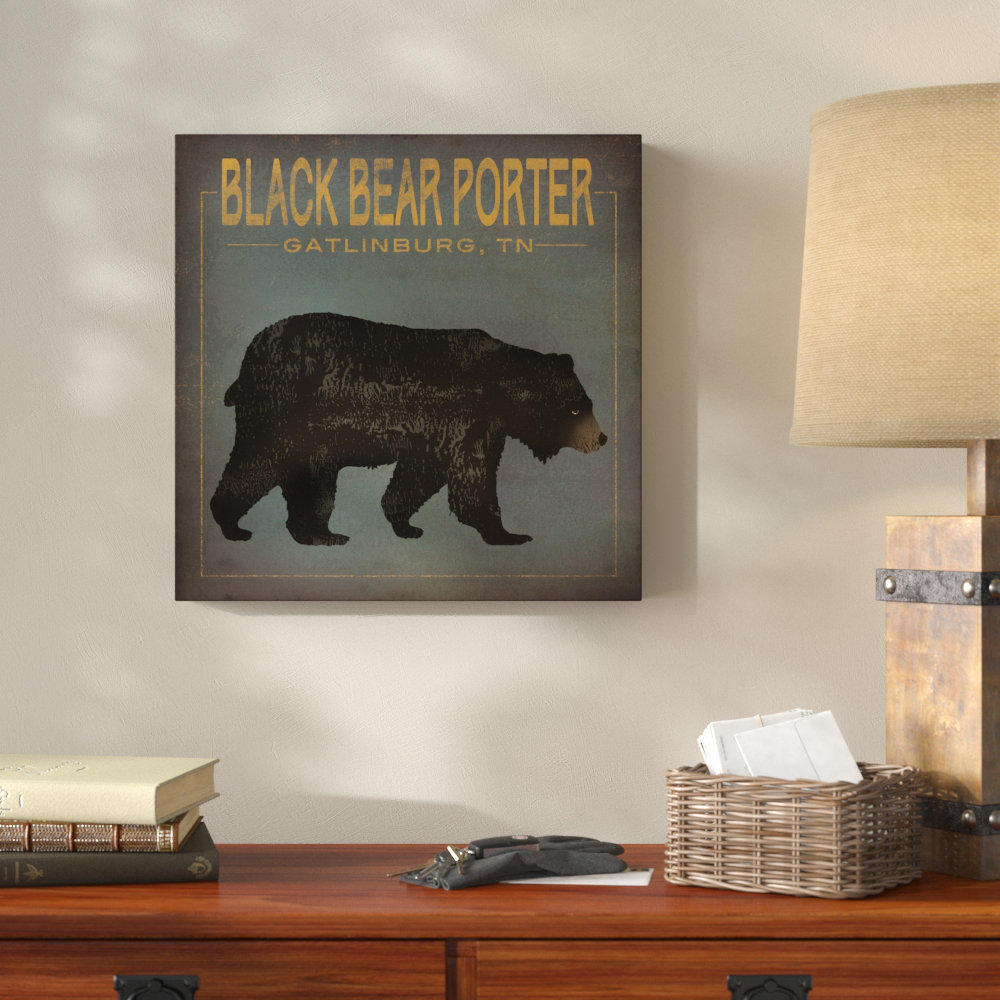Millwood Pines Black Bear Porter by Ryan Fowler - Graphic Art Print on ...