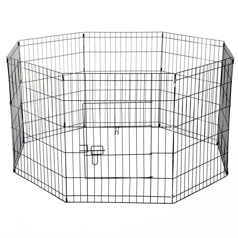 Archie & Oscar Chalk 61cm 8 Panel Indoor/Outdoor Metal Pet Pen ...