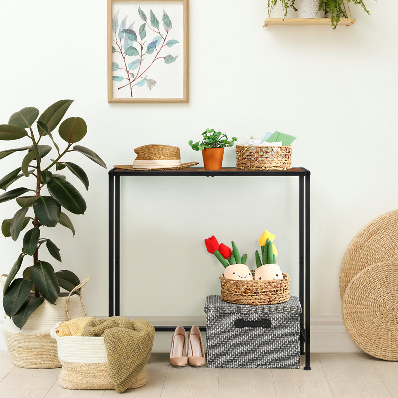 Ebern Designs 31.5" Narrow Console Table Behind Couch,Brown | Wayfair