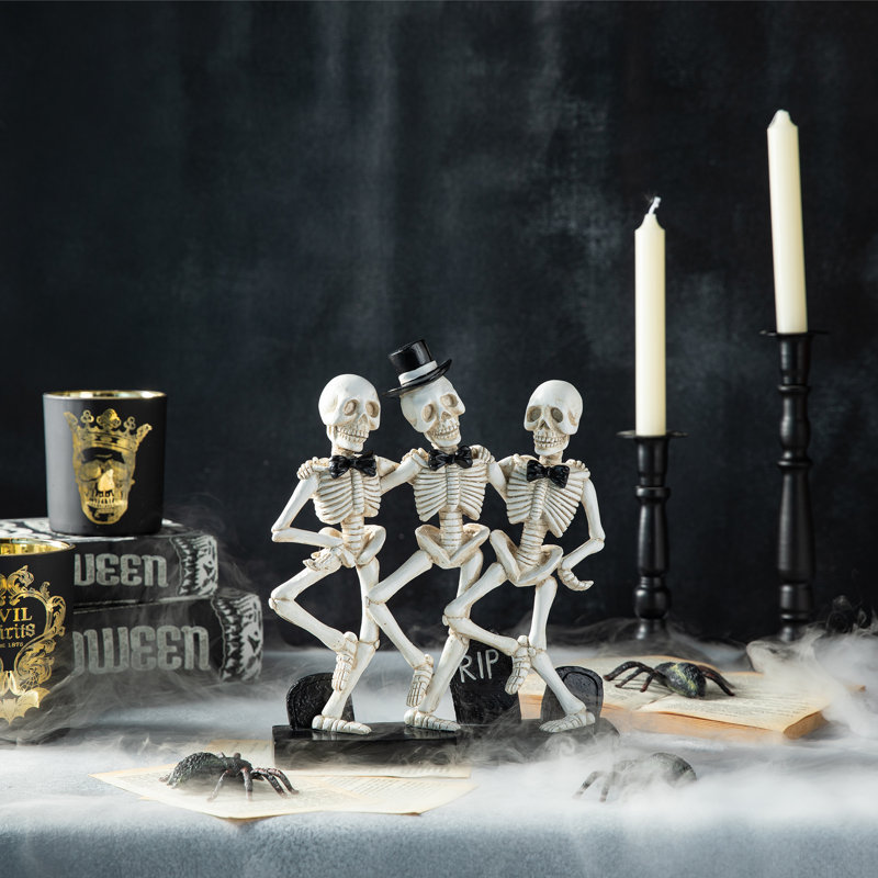 The Holiday Aisle® 10.50''H Halloween Polyresin Dancing Skeleton Table ...