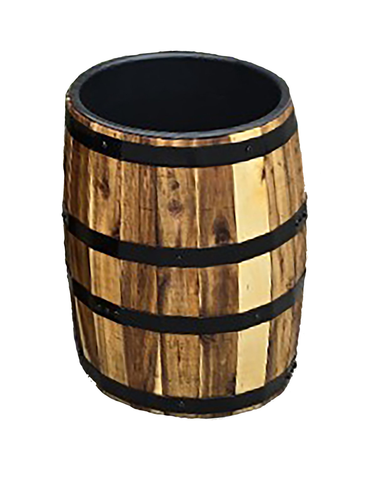 Millwood Pines Acacia Wood Drum Patio Planter Barrel | Wayfair
