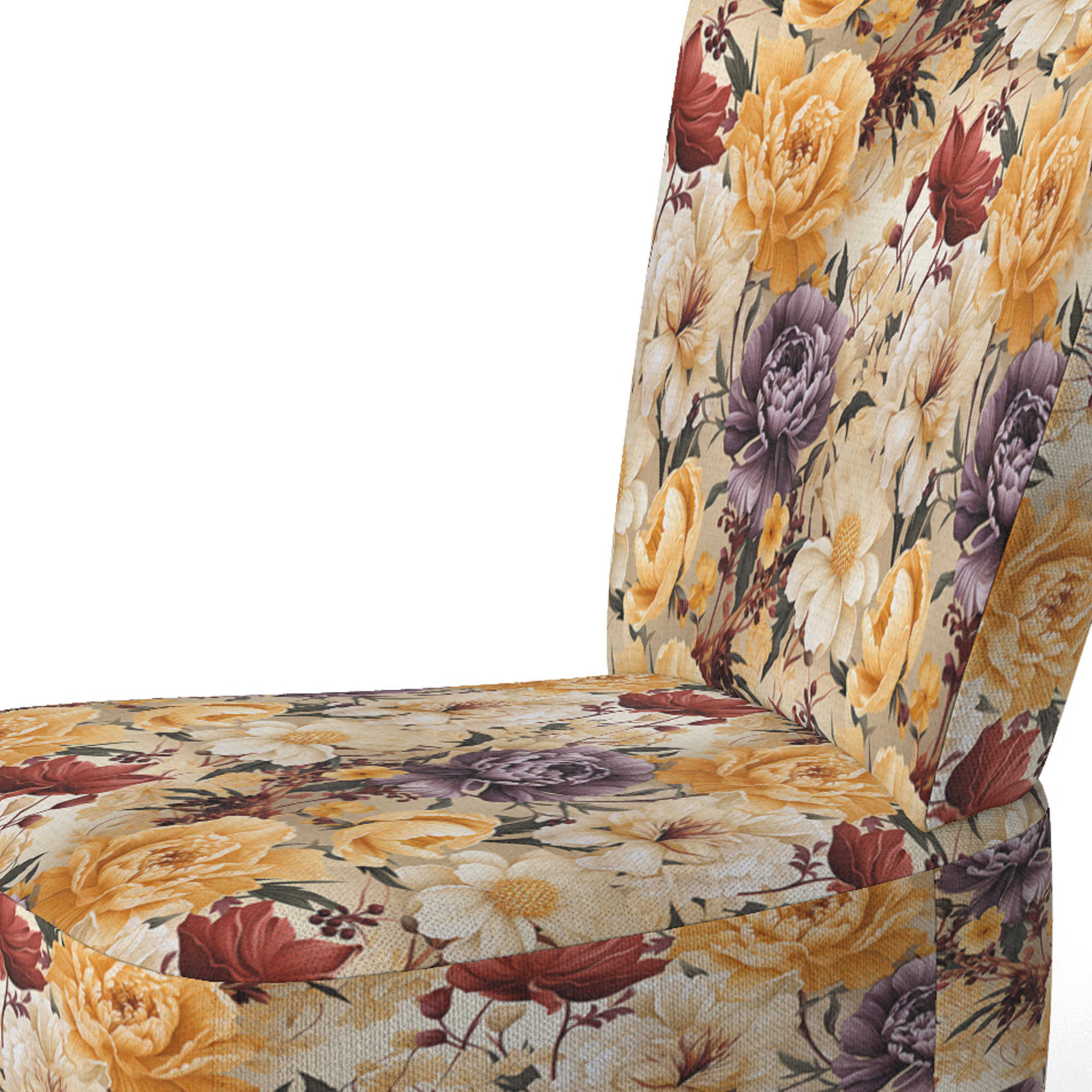 Red Barrel Studio® Beige And Purple Cottage Flowers Composition II ...