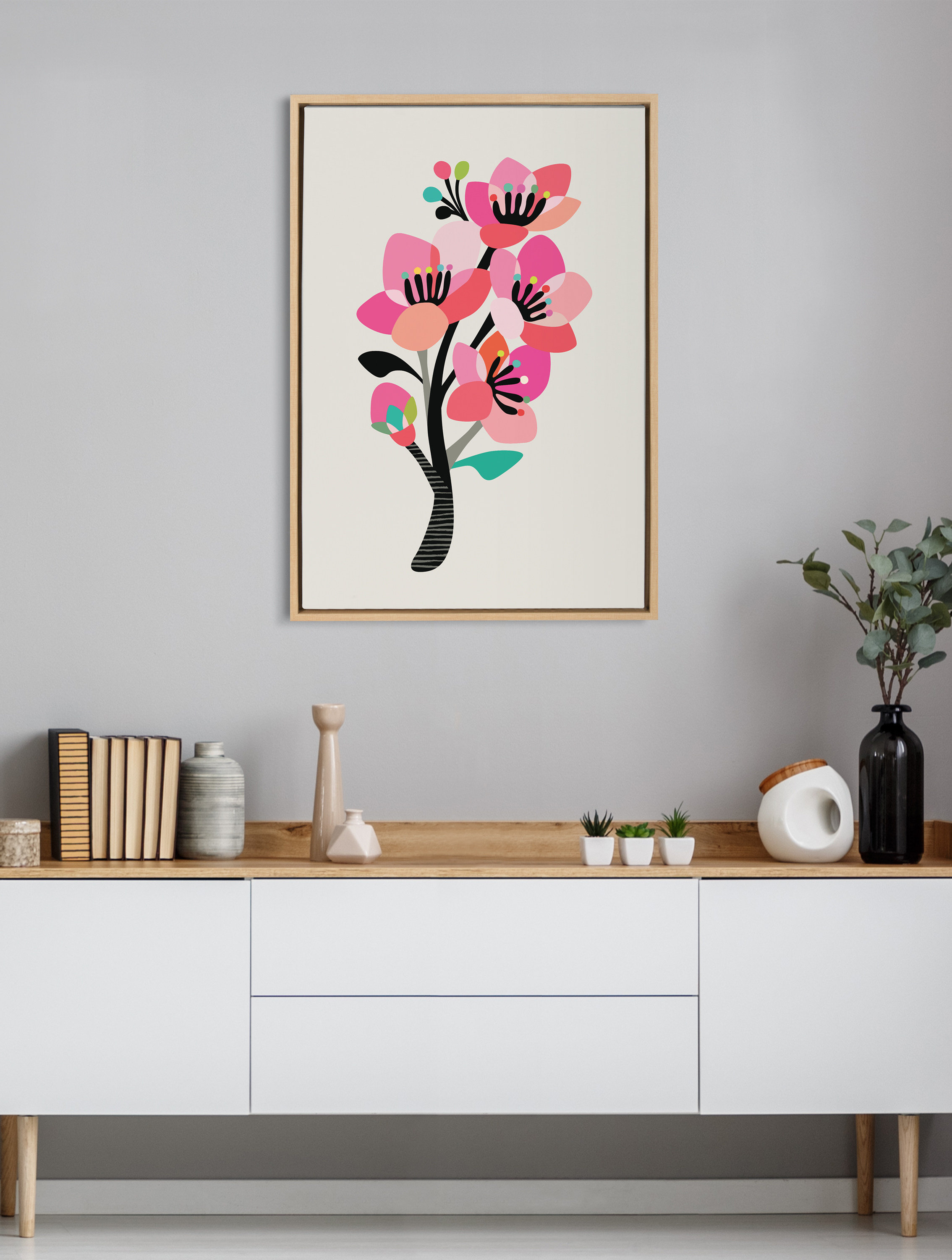 Corrigan Studio® Keaundrea Mid Century Modern Cherry Blossoms by Rachel ...