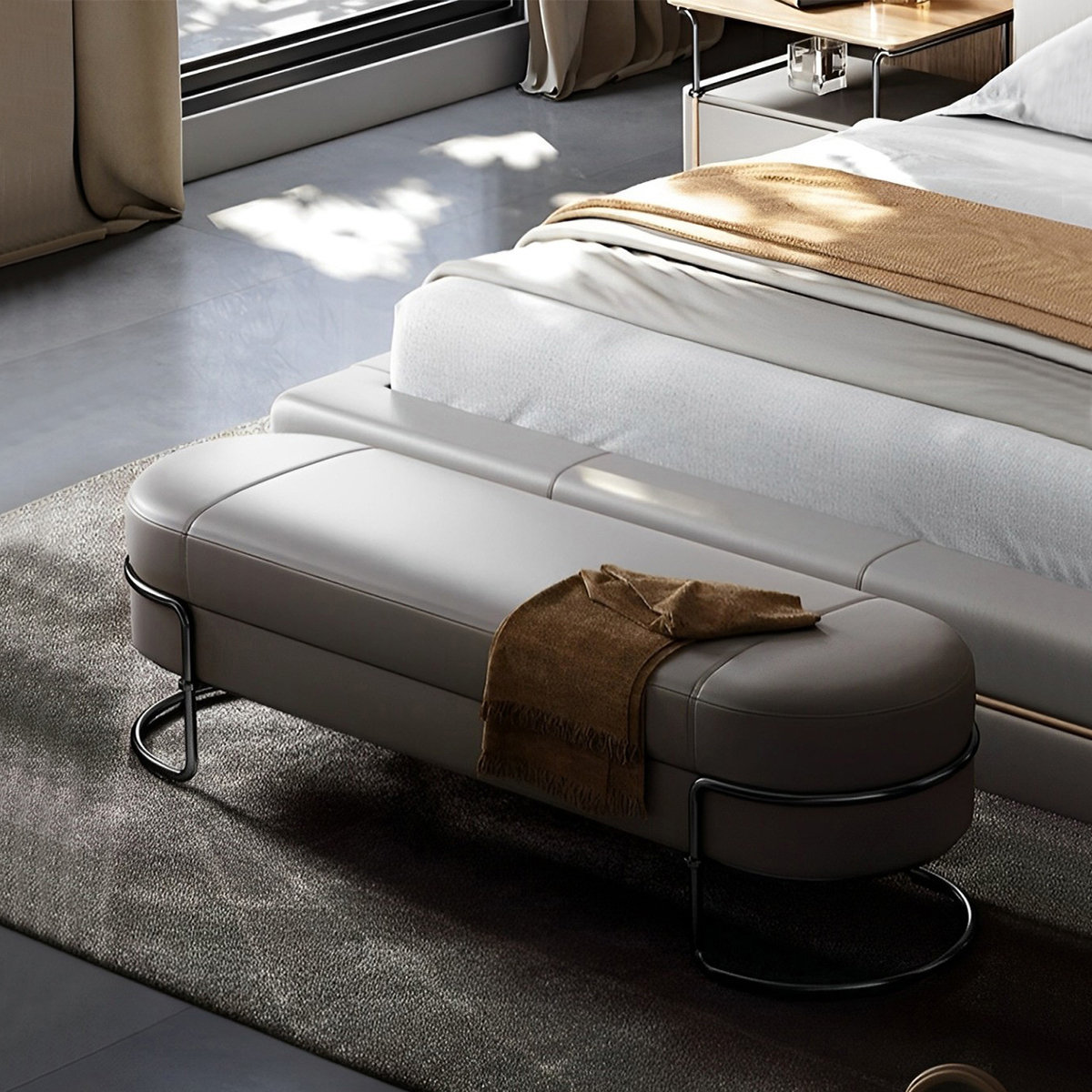 Creative bed end stool Italian minimalist bedroom bed end stool | Wayfair