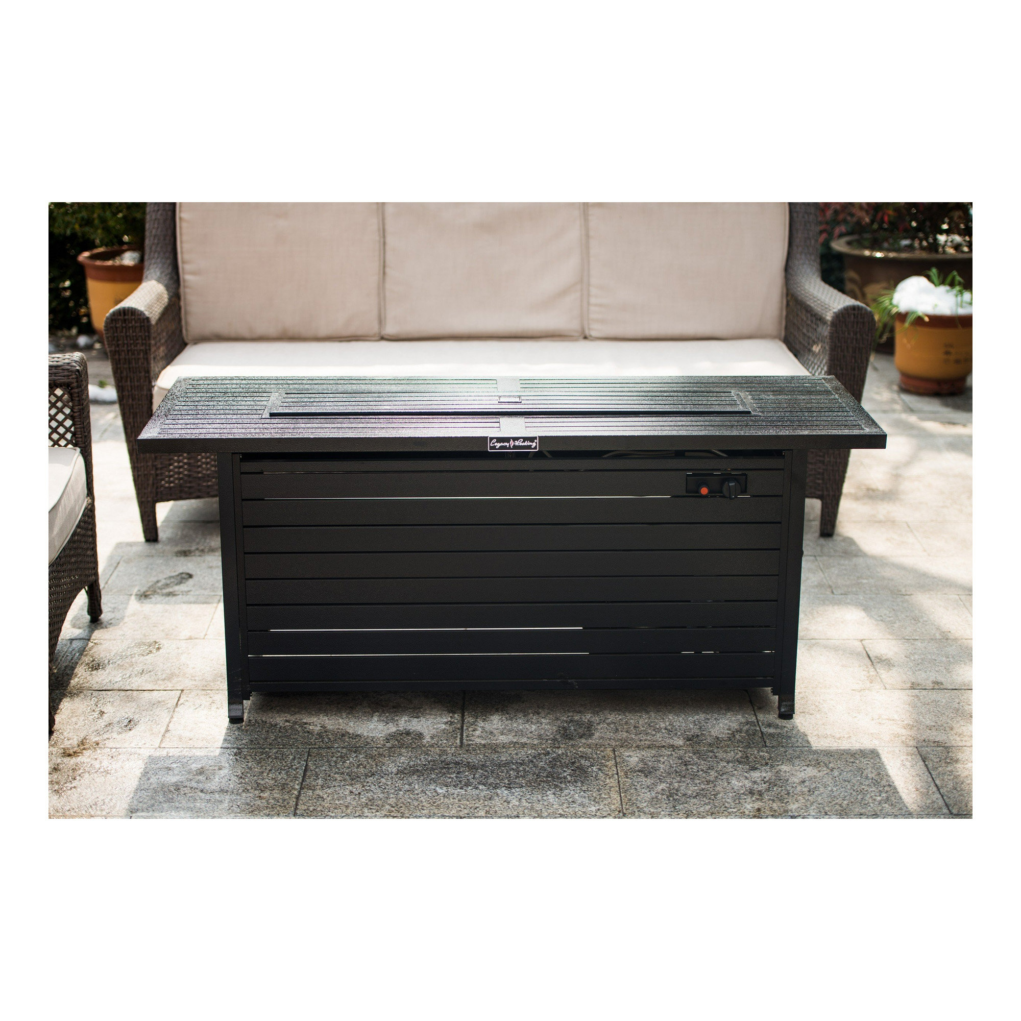 Latitude Run® 57in Outdoor Gas Propane Fire Pits Table, Aluminum ...