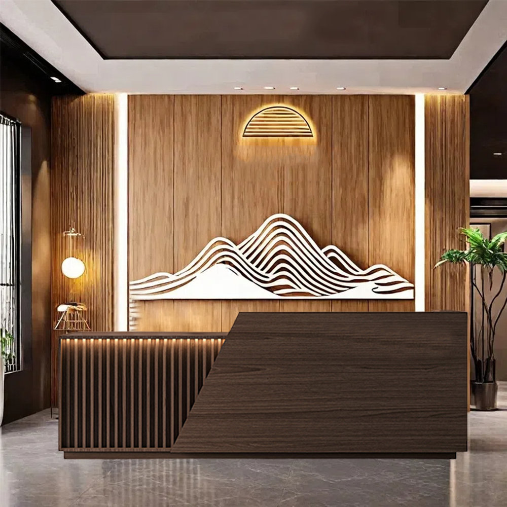 OX Art Reception Desk Vintage Writing Desk with Locking Drawer ...