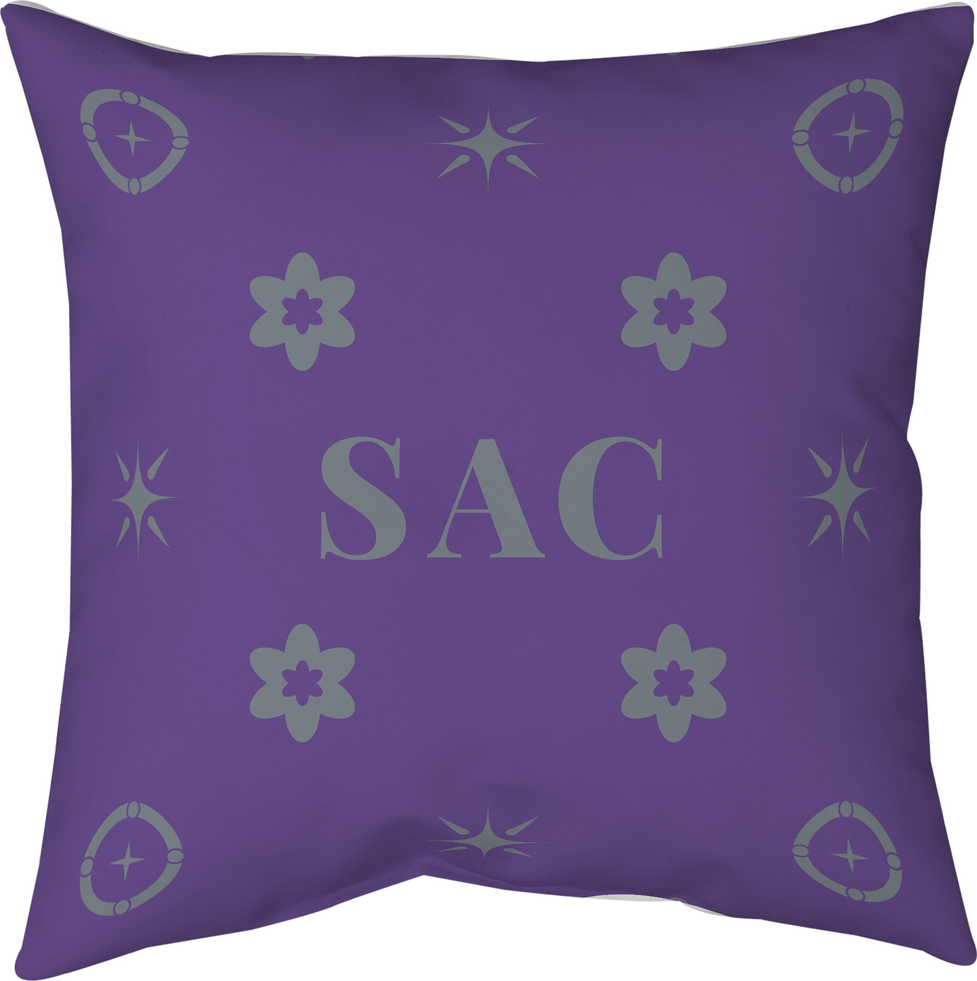Khieu Sacramento Basketball Colors Purple Twill Pillow 14 Inch X 14 ...